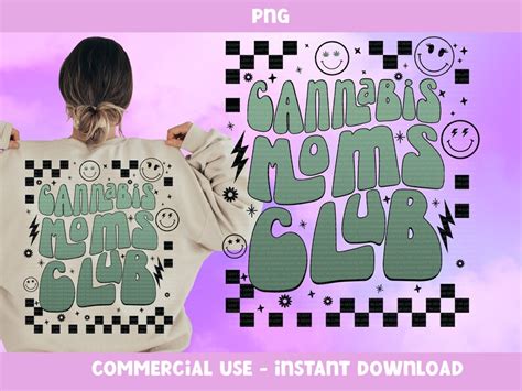 Retro Stoner Mom Png Cannabis Moms Club Png Medicated Mama Png Retro