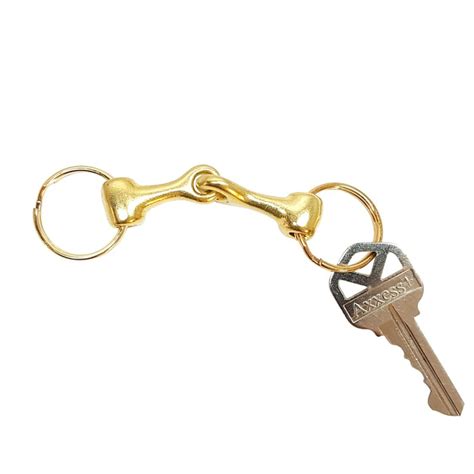 Solid Brass Horse Snaffle Bit Key Chain Hill Leather Company