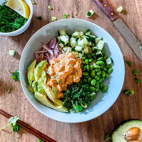 Spicy Salmon Poke Bowl Farah J Eats