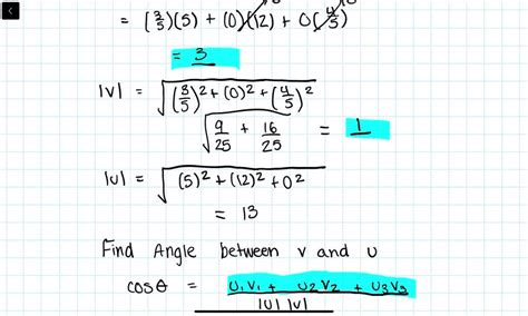 Solved Find A 𝐯 ·𝐮 𝐯 𝐮 B The Cosine Of The Angle Between 𝐯 And 𝐮 C The Scalar Component