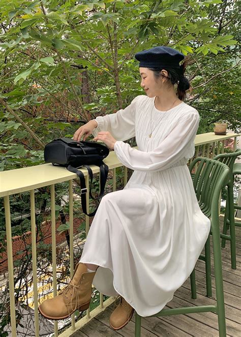 Made 셔링밴딩 쉬폰롱원피스 2color