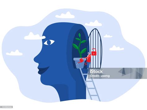 성장 마인드셋 개념 성격 성장으로 뇌에서 물을 뿌리는 식물로 책을 읽는 사람들 자기 개선과 자기 개선 아이디어 플랫 벡터