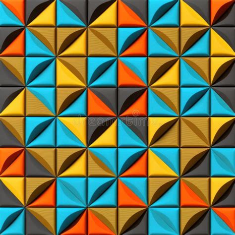 Colorful Block Pattern Tile For Creative Designs Stock Illustration