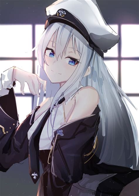 Azur Lane Enterprise Azur Lane White Hair White Hat Blue Eyes 720p