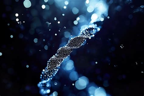 Abstract Representation Of A Dna Strand With Sparkling Particles