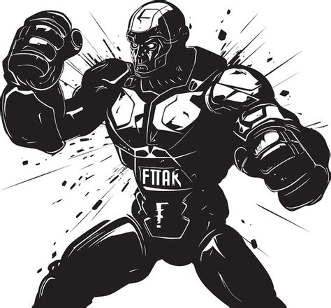 Titanium Champion Robot Boxer Black Logo Icon Mechanical Fighter Robot
