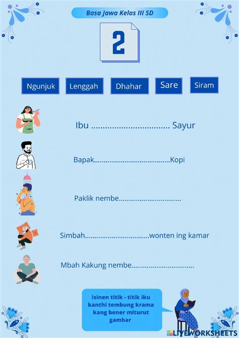 Latihan 2 Basa Jawa Worksheet Live Worksheets