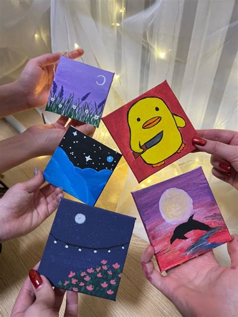 Рисунки на мини холстах Мини холст Холст Рисунки