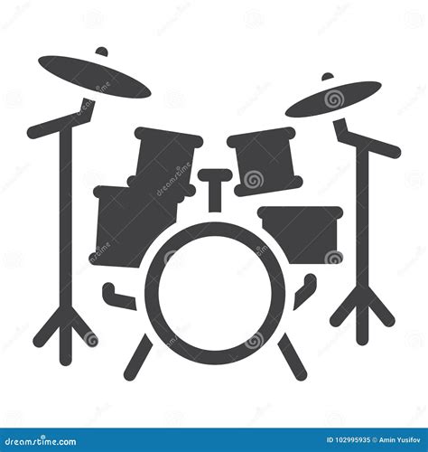 Icono Música E Instrumento Del Glyph De La Batería Ilustración Del