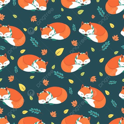귀여운 잠자는 여우 원활한 패턴 배경 편안한 그림 배경 배경 일러스트 및 사진 무료 다운로드 Pngtree