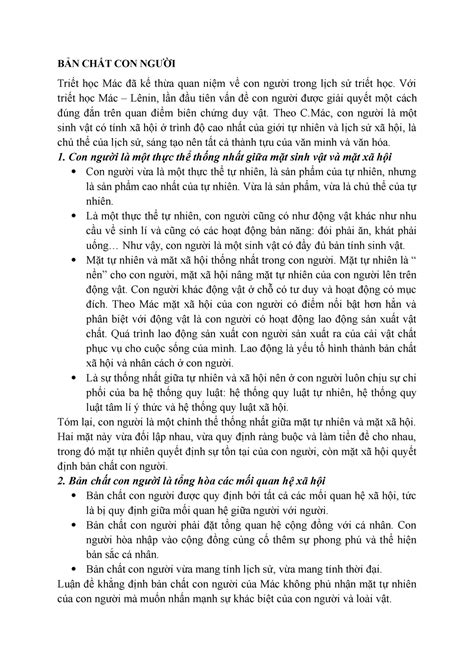 BẢN CHẤT CON NGƯỜI BẢN CHẤT CON NGƯỜI Triết học Mác đã kế thừa quan niệm về con người trong