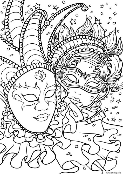 Coloriage Carnaval Masques Dessin Carnaval à imprimer