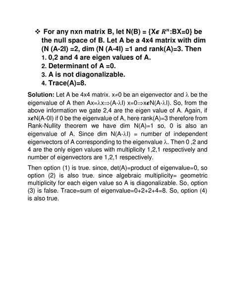 Previous Year Question Answer For Csir Ugc Net On Linear Algebra Mathematics How To Solve