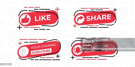 좋아요 공유 댓글 구독 및 공유 아이콘 버튼 벡터 그림 비디오 채널 블로그 및 배경 배너 개념에 대한 소셜 미디어 버튼 또는 아이콘 벡터 일러스트 디자인 템플릿 세트 개념에