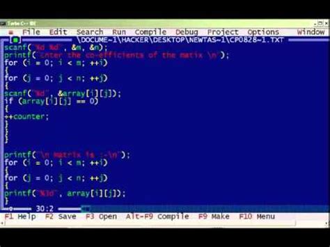 C Program To Determine If A Given Matrix Is A Sparse Matrix YouTube
