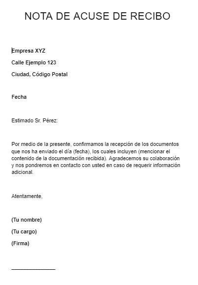 Ejemplo Acuse De Recibo De Documentos Image To U