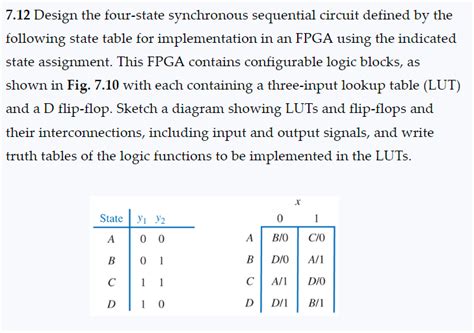 solved 7 12 design the four state synchronous sequential