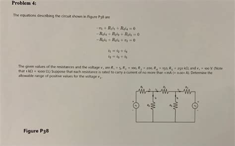 Solved Problem The Equations Describing The Circuit Shown Chegg