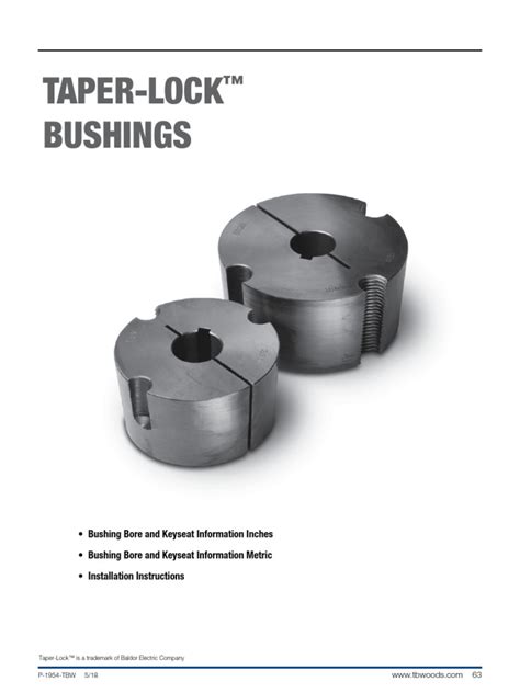 Tb Woods Taper Lock Bushings Catalogo Pdf Screw Metalworking