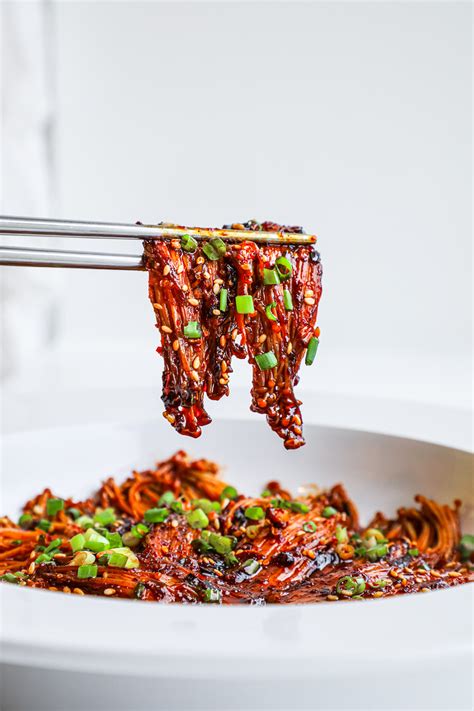 Spicy Enoki Mushroom Recipe And Video Seonkyoung Longest