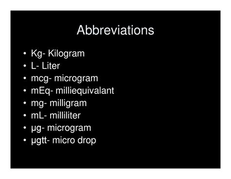 Microgram Abbreviation