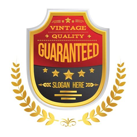 Premio De Calidad Garantizada De Vintage En Ilustrador Vector Premium