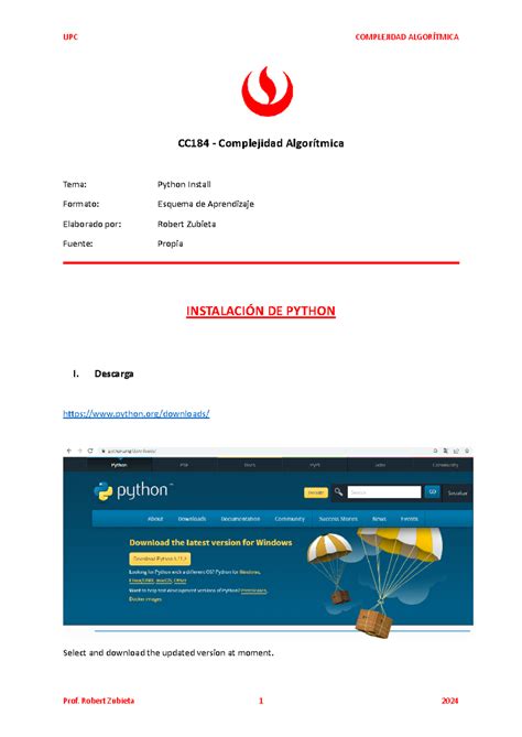 Python Install gruia Complejidad Algorítmica CC184 Complejidad