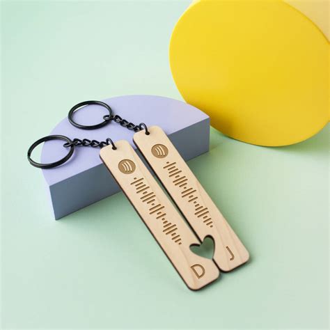 Personalised Spotify Code Heart Keyring Set By Boldly Whittle