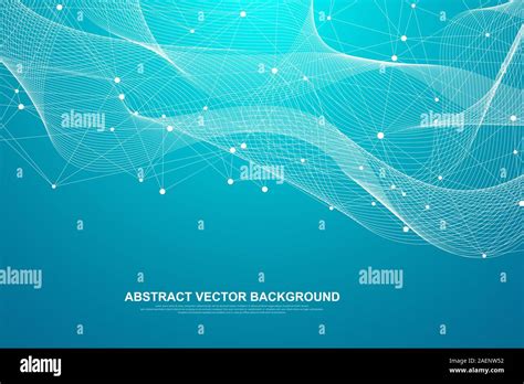 Abstract plexus background with connected lines and dots. Plexus geometric effect. Digital data ...