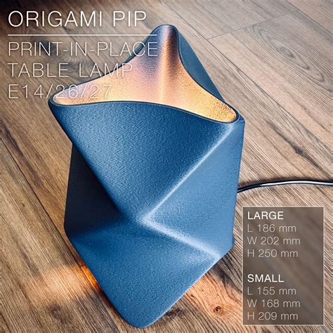 Origami Pip Table Lamp E14 E26 E27 Print In Place By Charles Regaud