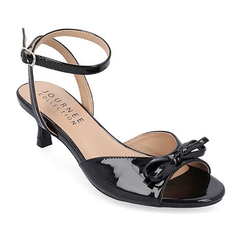 Journee Collection Womens Jennifer Round Open Toe Kitten Heel Pumps