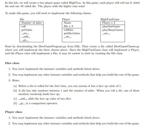 Solved In This Lab We Will Create A Two Player Game Called Chegg