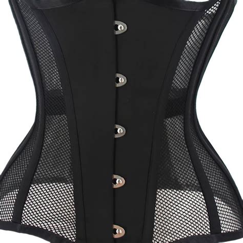 Punk Sleeveless Corset Bustier Tummy Control Lace Up Open Bust Body