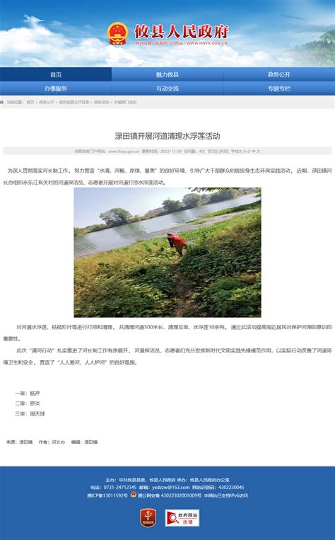 渌田镇开展河道清理水浮莲活动