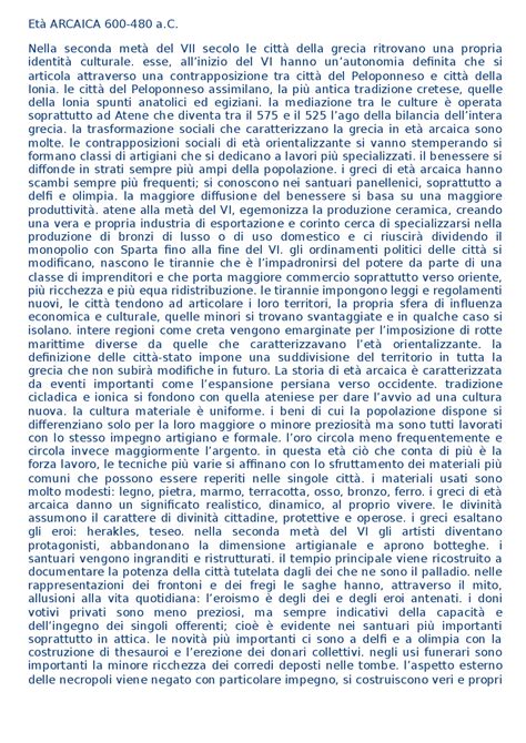 Periodo Arcaico Appunti Arte Greca Docsity
