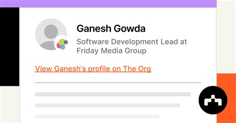 Ganesh Gowda Software Development Lead At Friday Media Group The Org