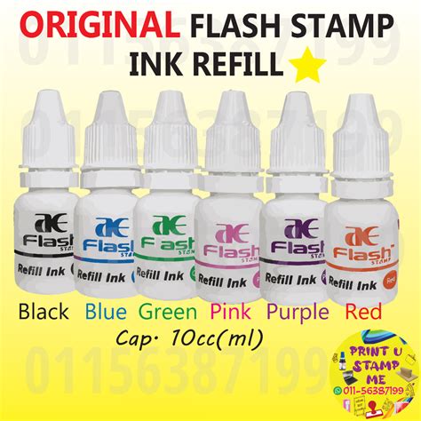 ORIGINAL AE FLASH STAMP REFILL INK 10cc ONLY FOR FLASH STAMP 印章油印 RUBBER CHOP Shopee Malaysia