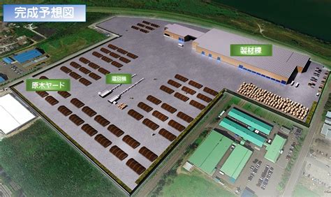 秋田県能代場建設進捗レポート 中国木材株式会社