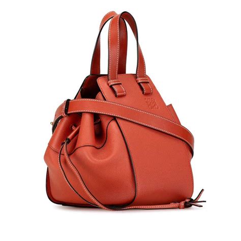 Loewe Orange Loewe Small Leather Hammock Satchel Gem