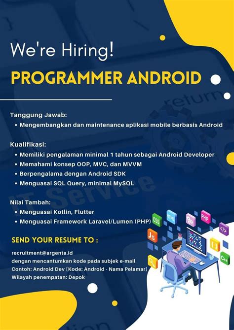 Lowongan Kerja Programmer Android Di PT Argenta Danika Pradhana Nugasin