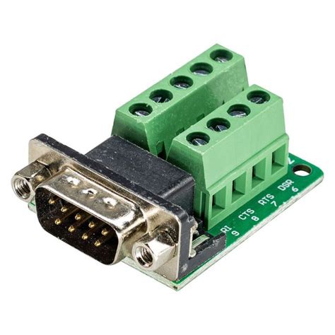 módulo adaptador db9 serial rs232 macho para borne