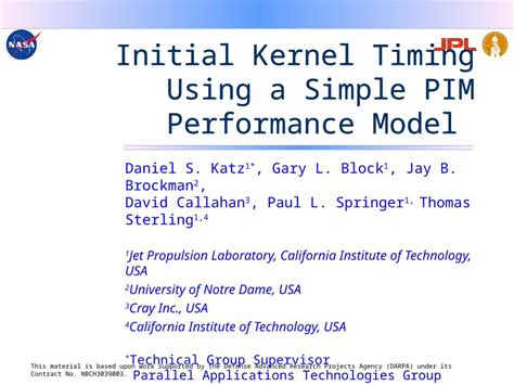 Ppt Initial Kernel Timing Using A Simple Pim Performance Model