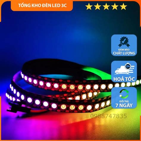 Đèn Led Ws2812b 144 Led M Argb 5v Led Dây Dán Full Màu Nháy Theo Nhạc Led đuổi Argb Tkled