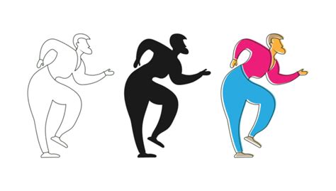 A Silhouette A Filled Outline And An Empty Outline Of A Vector Filled