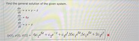 Solved Find the general solution of the given system. | Chegg.com