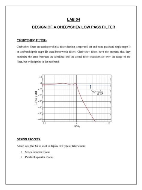 Lab 04 Chebyshev Pdf Electronic Filter Electronics