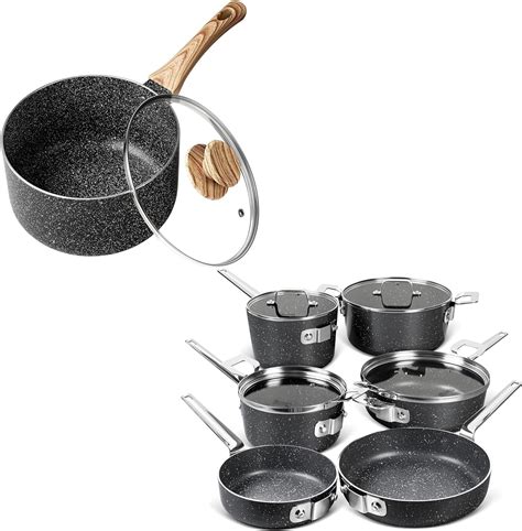 Michelangelo Sauce Pan With Lid 3 Quartstackable Cookware