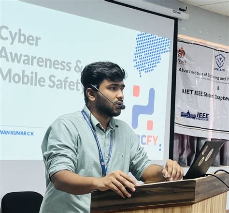 Hacfy Cybersecurity Ethicalhacking Mobilesafety Cyberawareness Aiet… Pavan Kumar C K