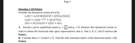 Solved Page 1 Question 1 10 Points Consider The Dynamical