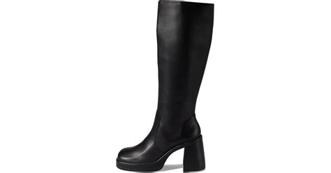 Steve Madden Leather Fanatik Knee High Boot In Black Leather Black Lyst